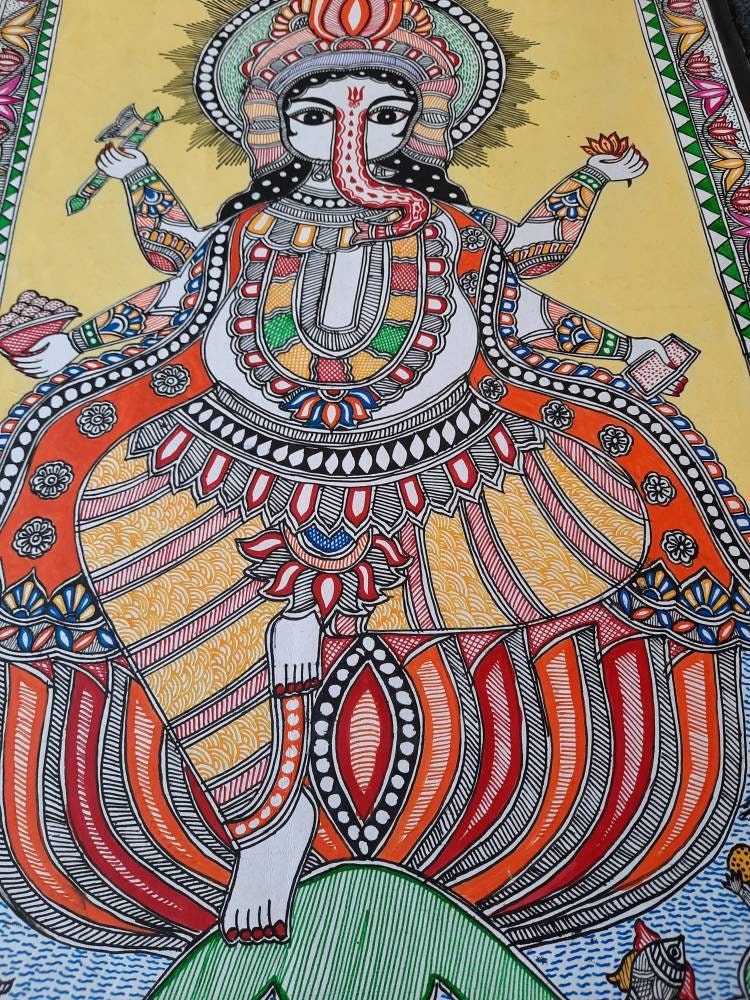 Ganesha Ganpati original beautiful painting traditional Indian ...