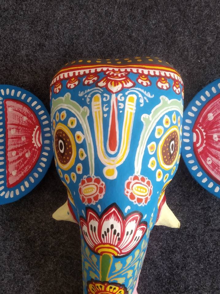 Ganesha Paper Mache Mask Handmade Wall Hanging Size: 12 X 11 Inches, 31 ...