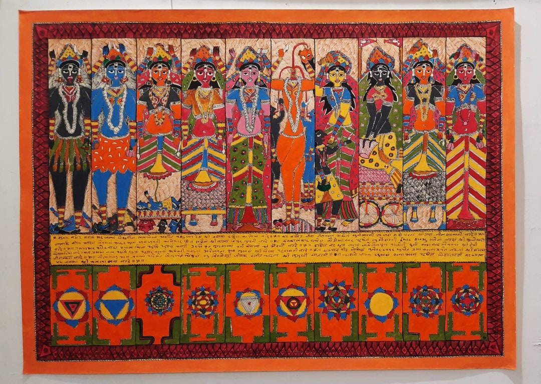 Original Ma Kali Das Mahavidya Ten Maha Vidya Painting : - Etsy