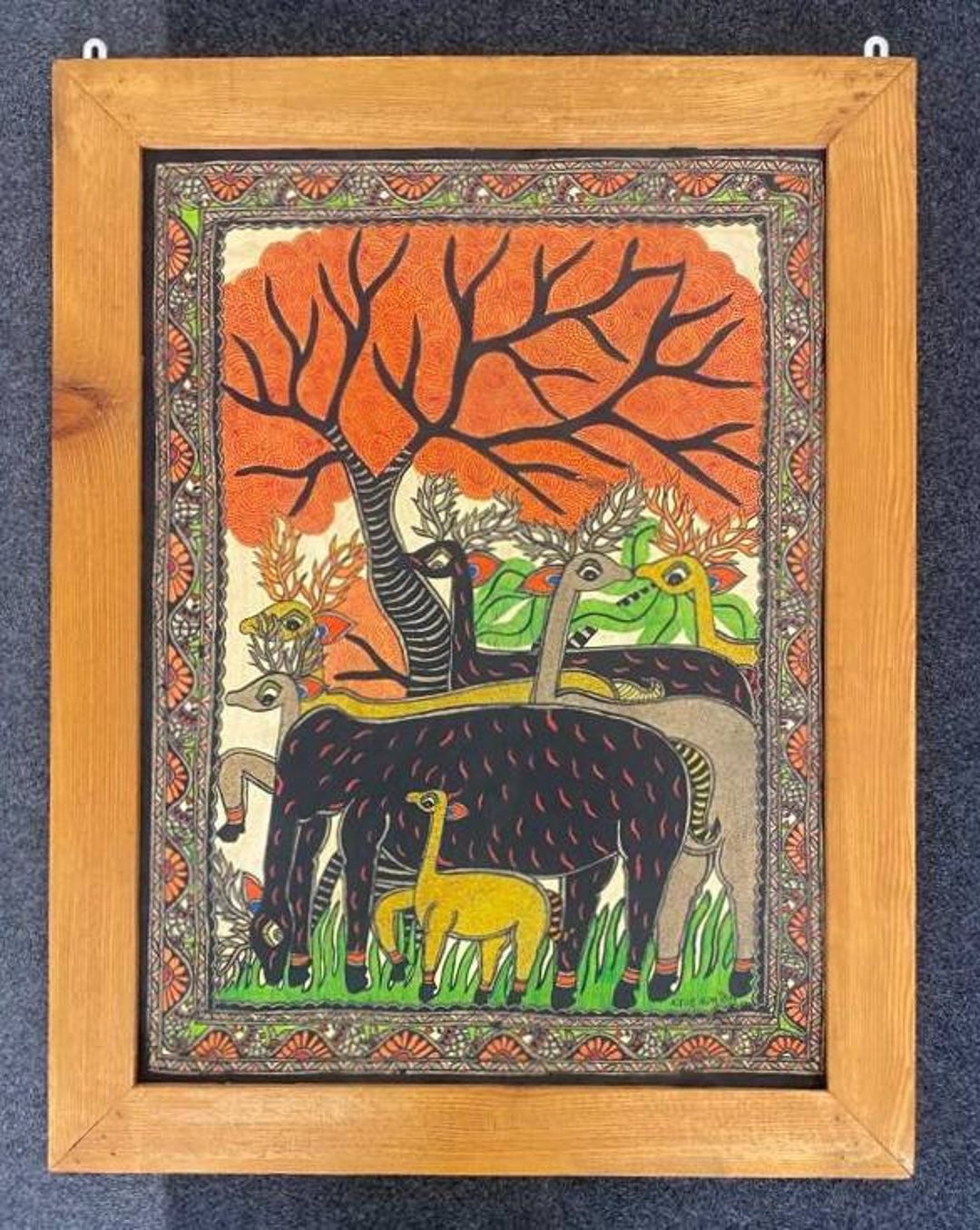 Original Handmade Natural Tree of Life Animal Nature Painting: - Etsy