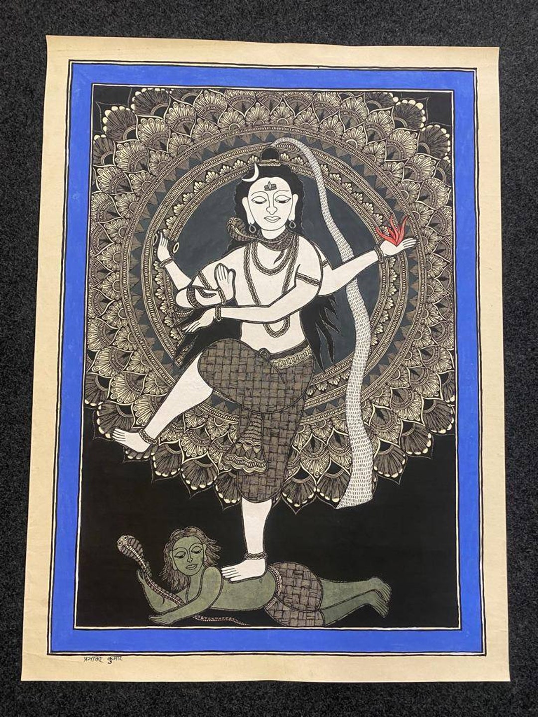 Original Handmade Dancing Shiva Natraj Painting : 30 22 - Etsy