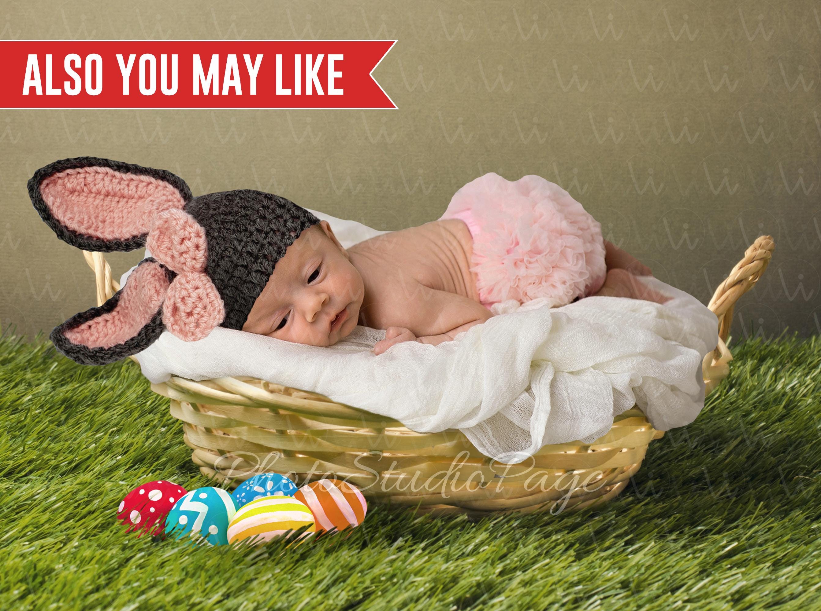 Digital Easter Baby Backdrop Photography Background Baby Girl Rabbit ...
