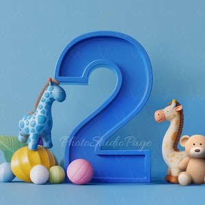 Digital 2nd Birthday Backdrop | Second Birthday Background for Your ...