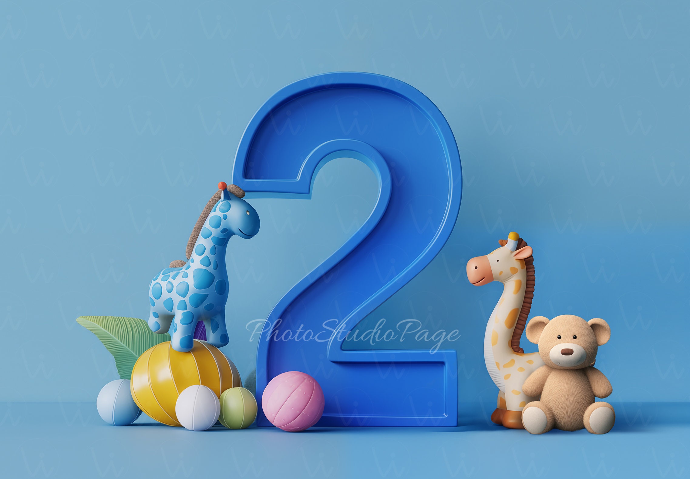 Digital 2nd Birthday Backdrop Second Birthday Background for Your Baby ...