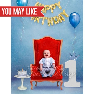 Digital First Birthday Backdrop Background Birthday One for Baby Boy ...