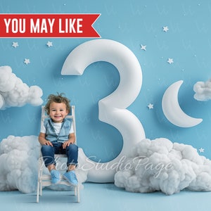 Digital 3 Three Year Third Birthday Tropical Backdrop, Third Birthday ...