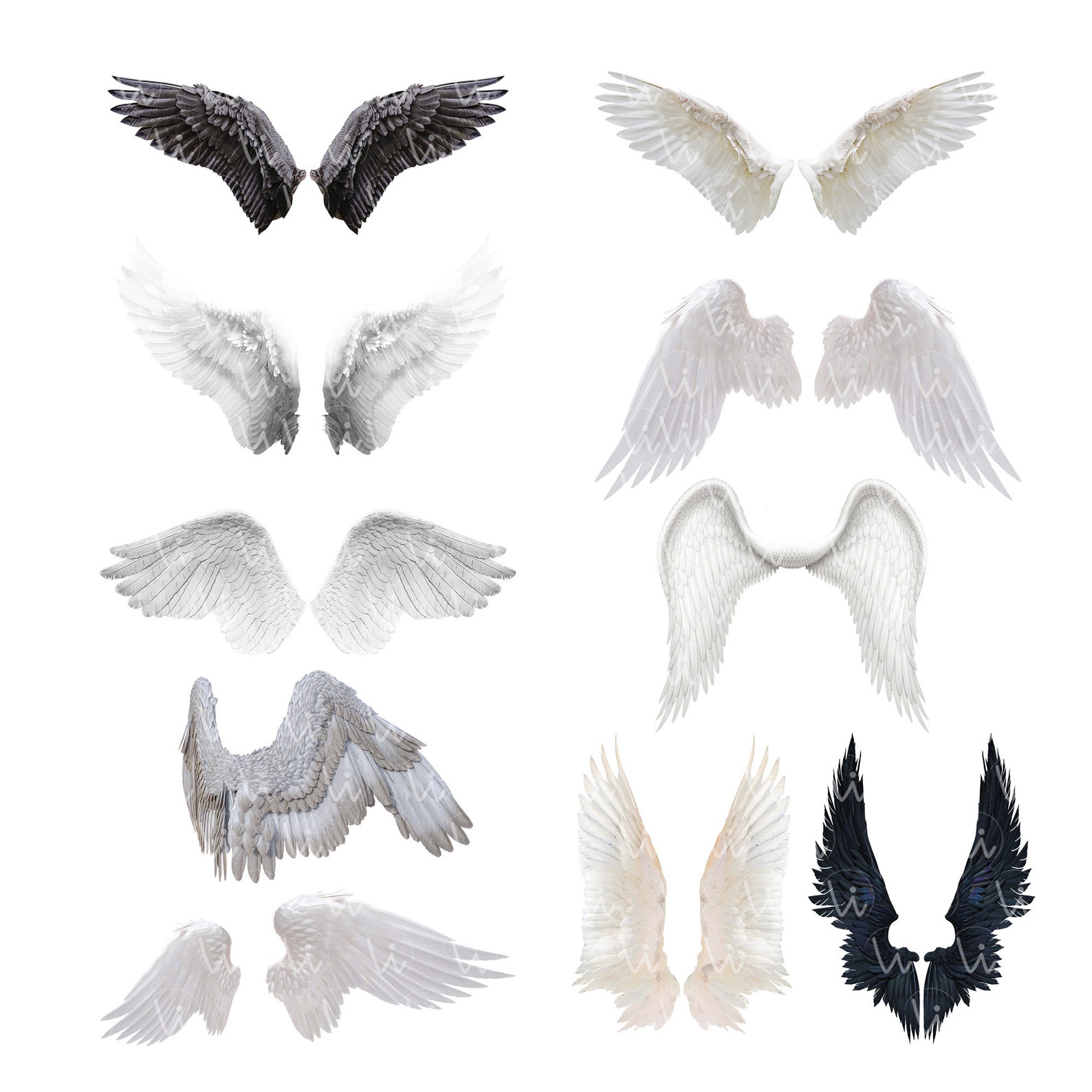 10 White Angel Wings Photoshop Overlays Photography Tools - Etsy Canada