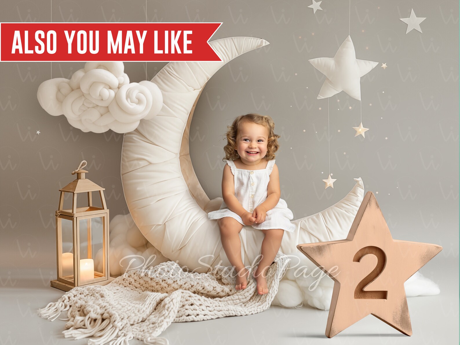 Digital Second 2 Two Year Birthday Backdrop, Baby Girl Birthday ...