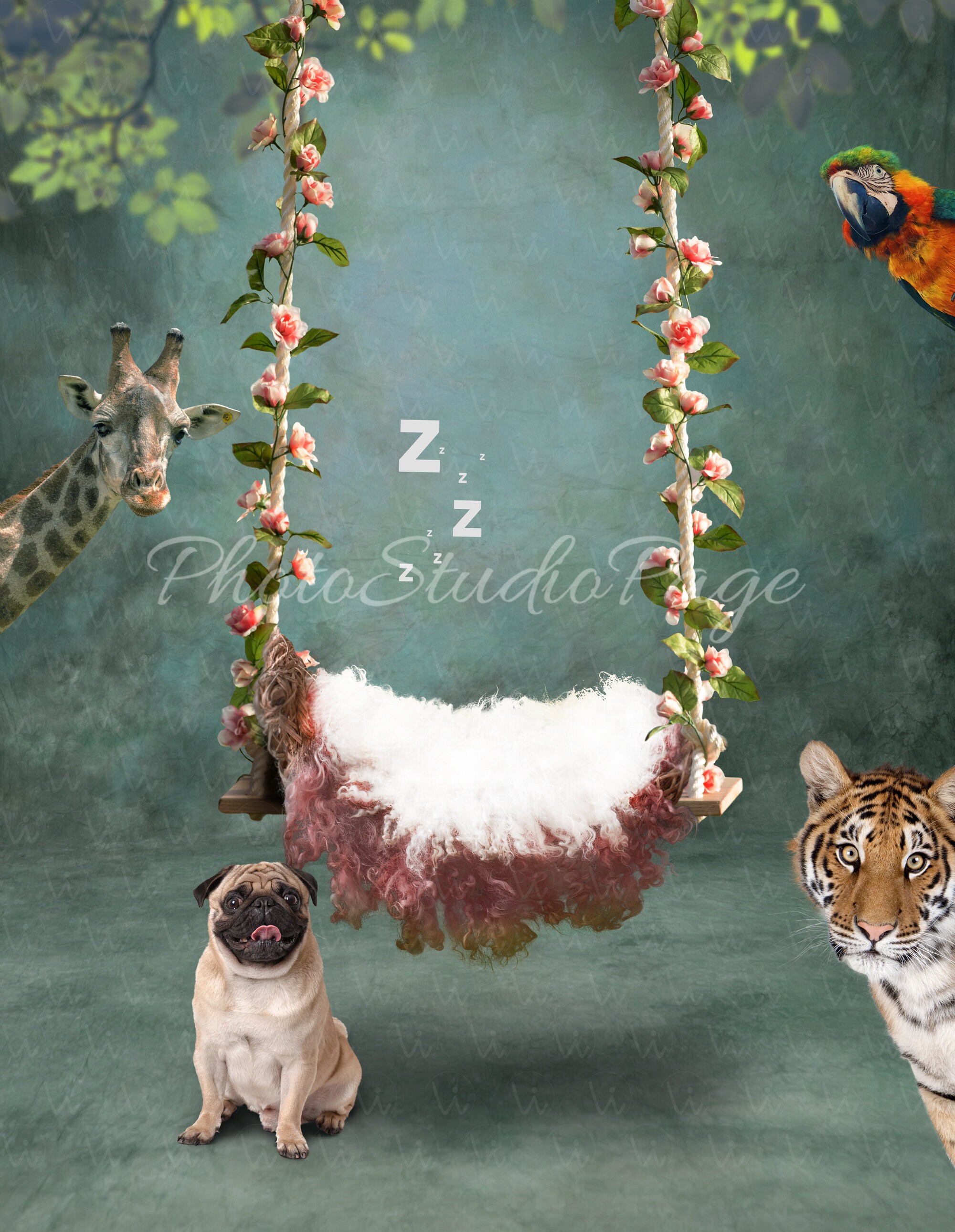 Newborn Digital Backdrop | Photography Background With Animals and ...