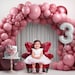 3rd Birthday Arch Background Third 3 Birthday Three Digital Backdrop ...