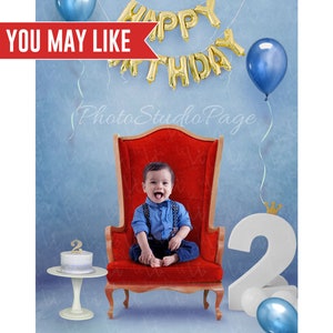 Digital First 1st Birthday Backdrop Background, One Year Birthday ...