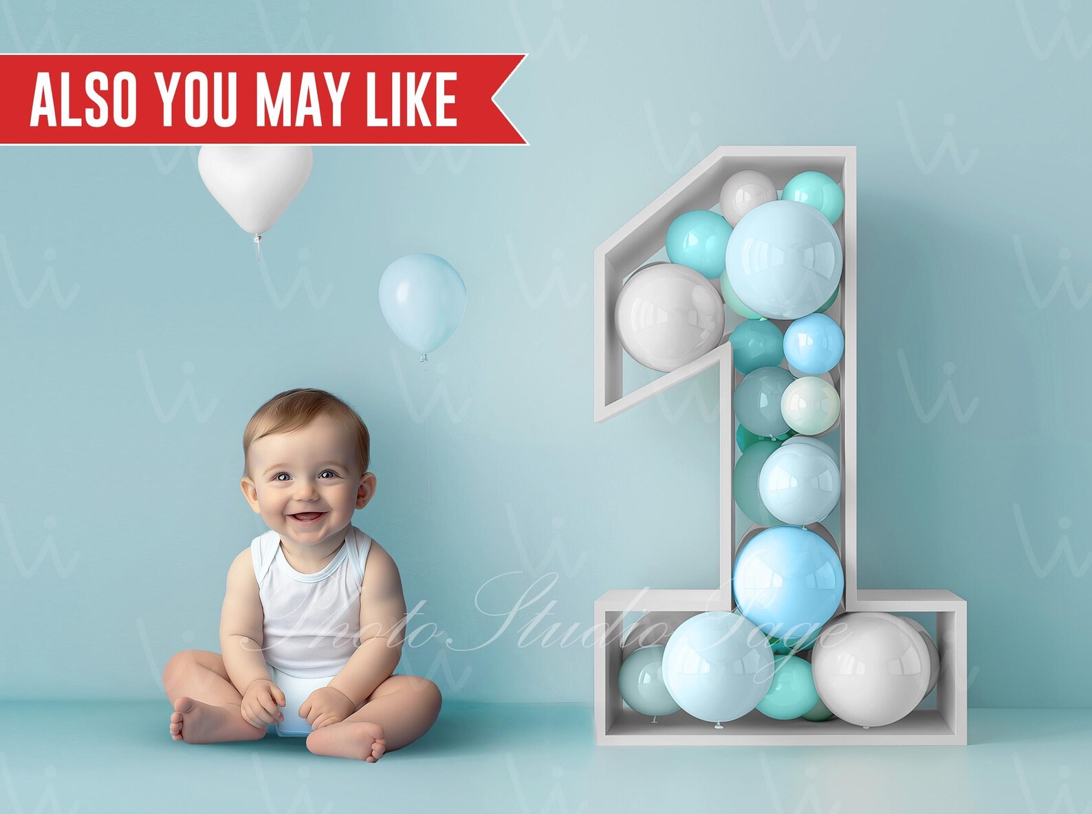 Digital Newborn Announcement Baby Birth Backdrop Photography Background ...