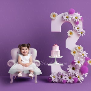 Digital Birthday Backdrop | 3rd Birthday Background | Three Years Old ...