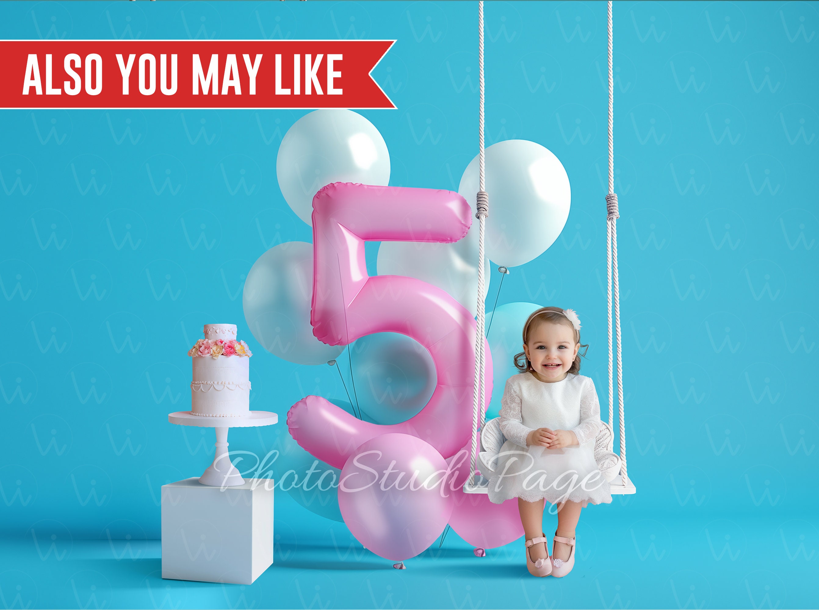 Digital 4th Fourth Birthday Four Backdrop Photography for Baby Girl ...
