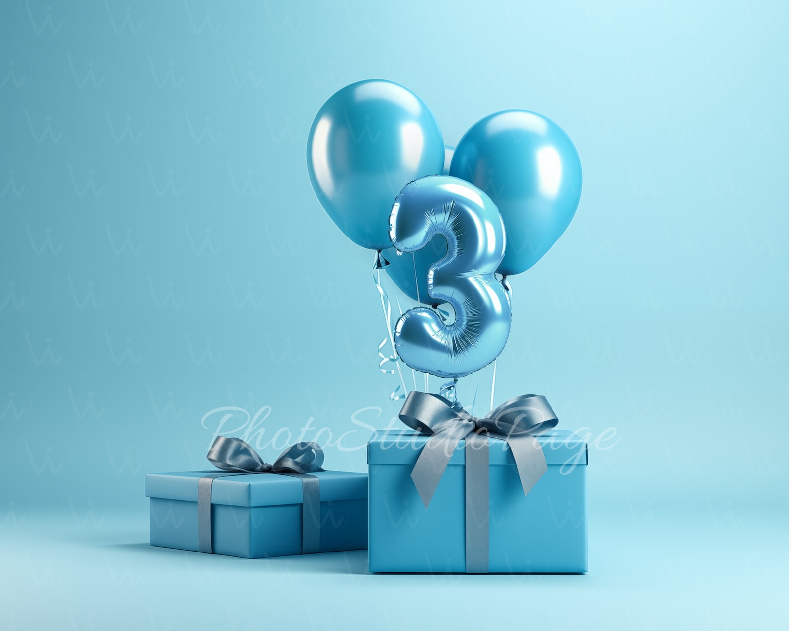 Digital 3 Years Third Birthday Backdrop, Boy Birthday Background, Gift ...