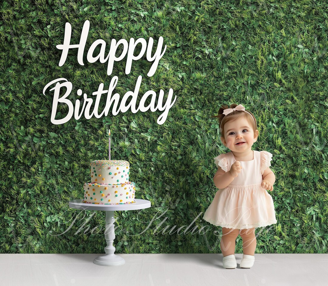 Digital First 1st Birthday Backdrop Background One Year Birthday ...