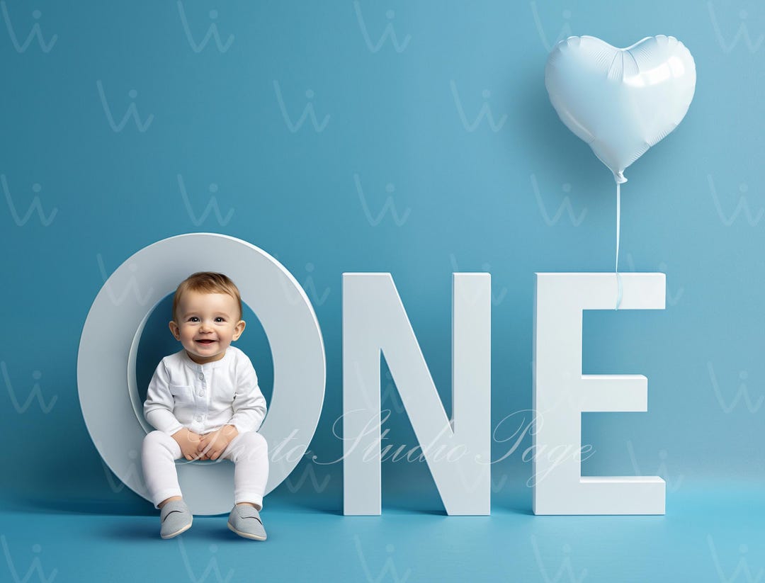 Digital First 1st Birthday Backdrop Background One Year Birthday ...