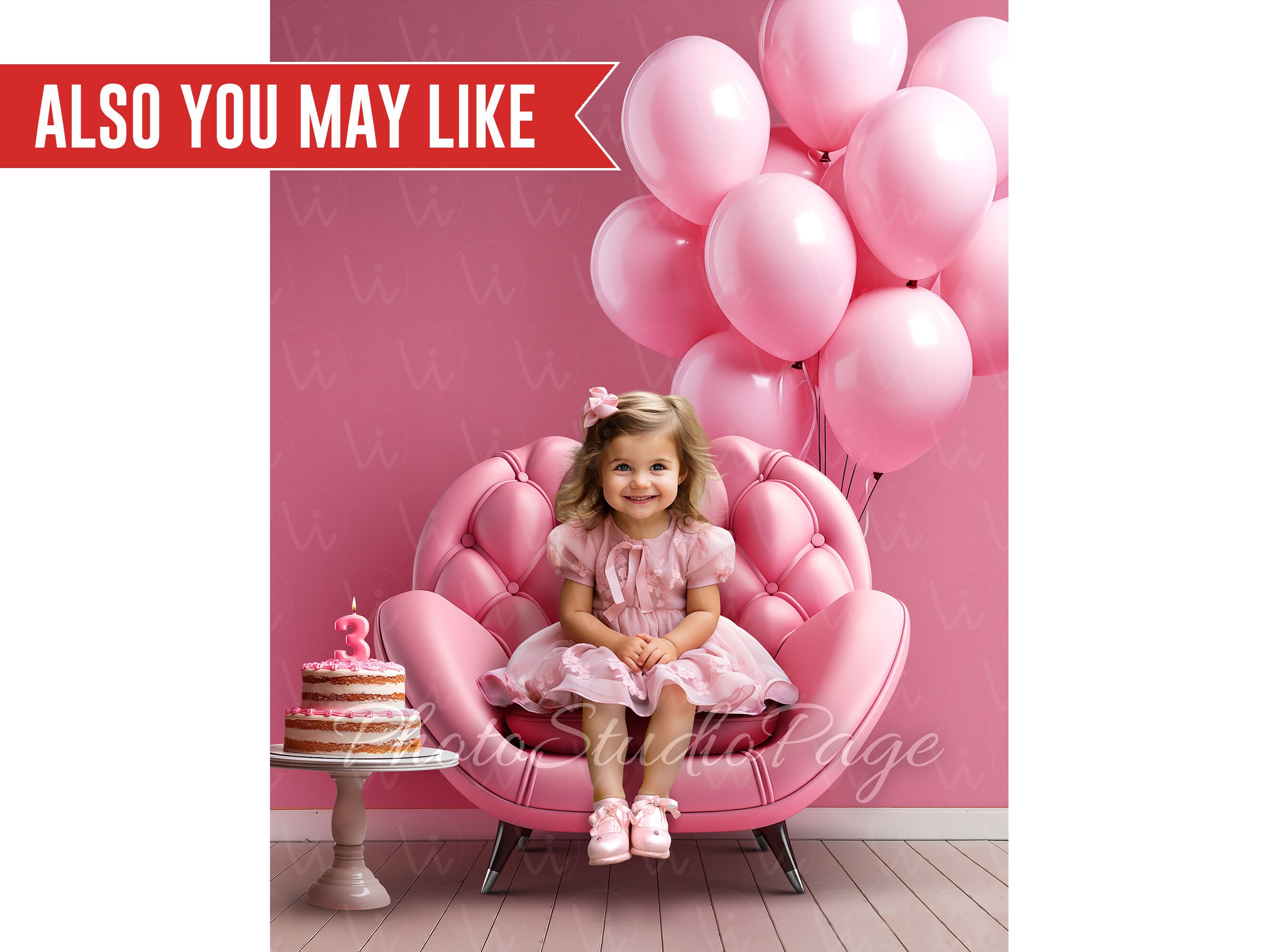 Digital Birthday Backdrop 3rd Birthday Background Three Years Old ...