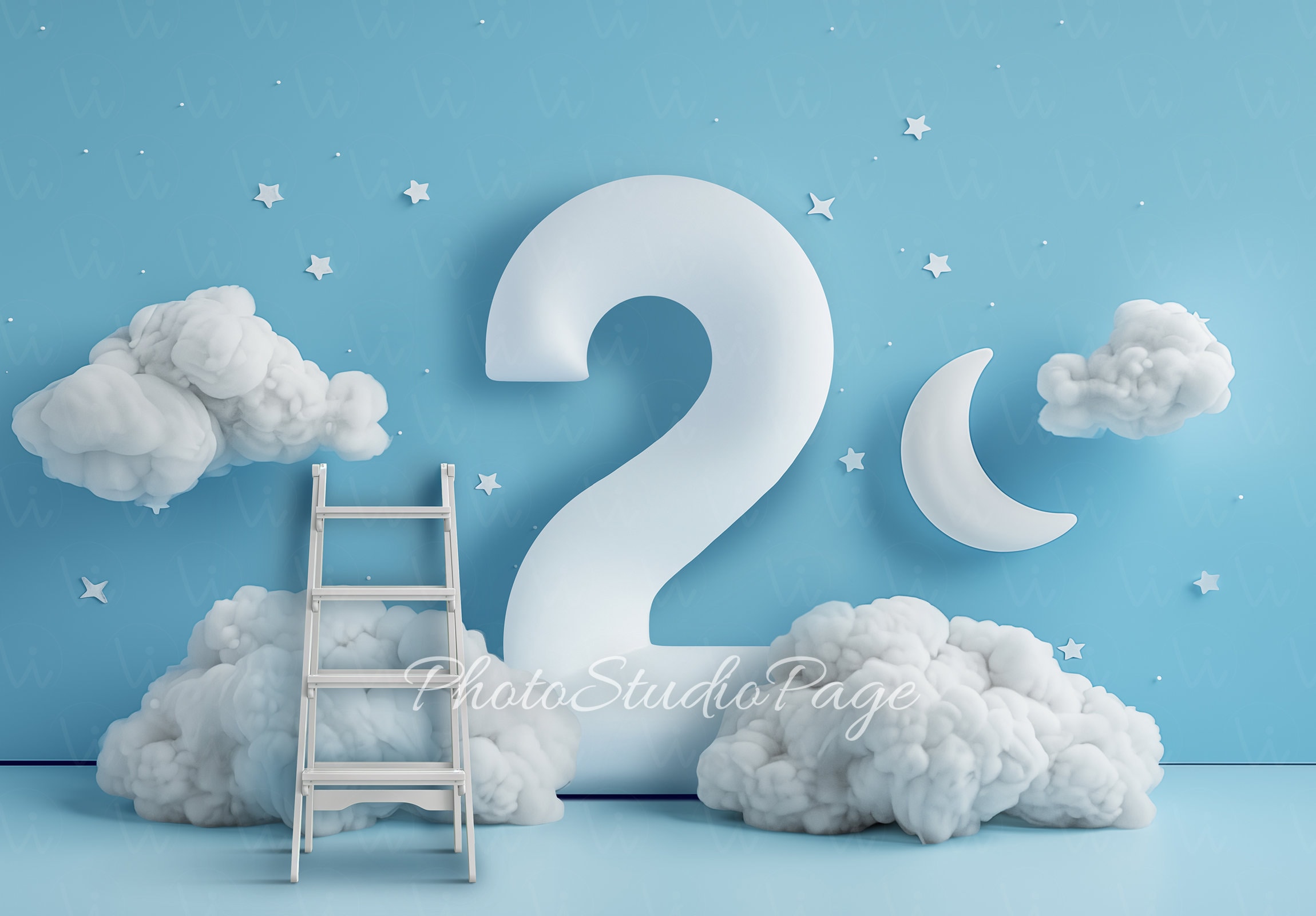 Digital 2nd Second Birthday Two Backdrop Birthday Background for Your ...