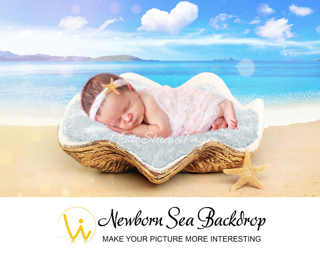 Digital Newborn Sea Theme Backdrop for Photographers - Etsy
