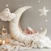 Newborn Digital Backdrop, Moon Background Boy Girl Gray Background ...