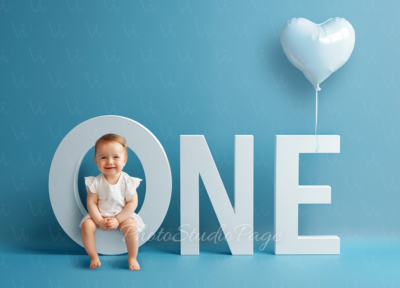 Digital First 1st Birthday Backdrop Background One Year Birthday ...