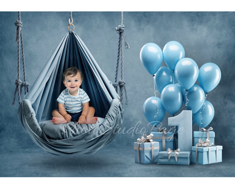 Digital First Birthday Backdrop Background, One Year Birthday ...