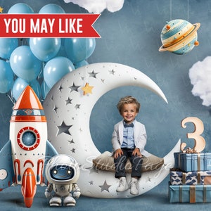 Digital 2 Two Year Second Birthday Backdrop, Second Birthday Baby Boy ...