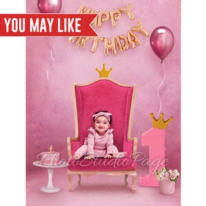 Digital 1st First Birthday One Backdrop Photography for Baby Girl ...
