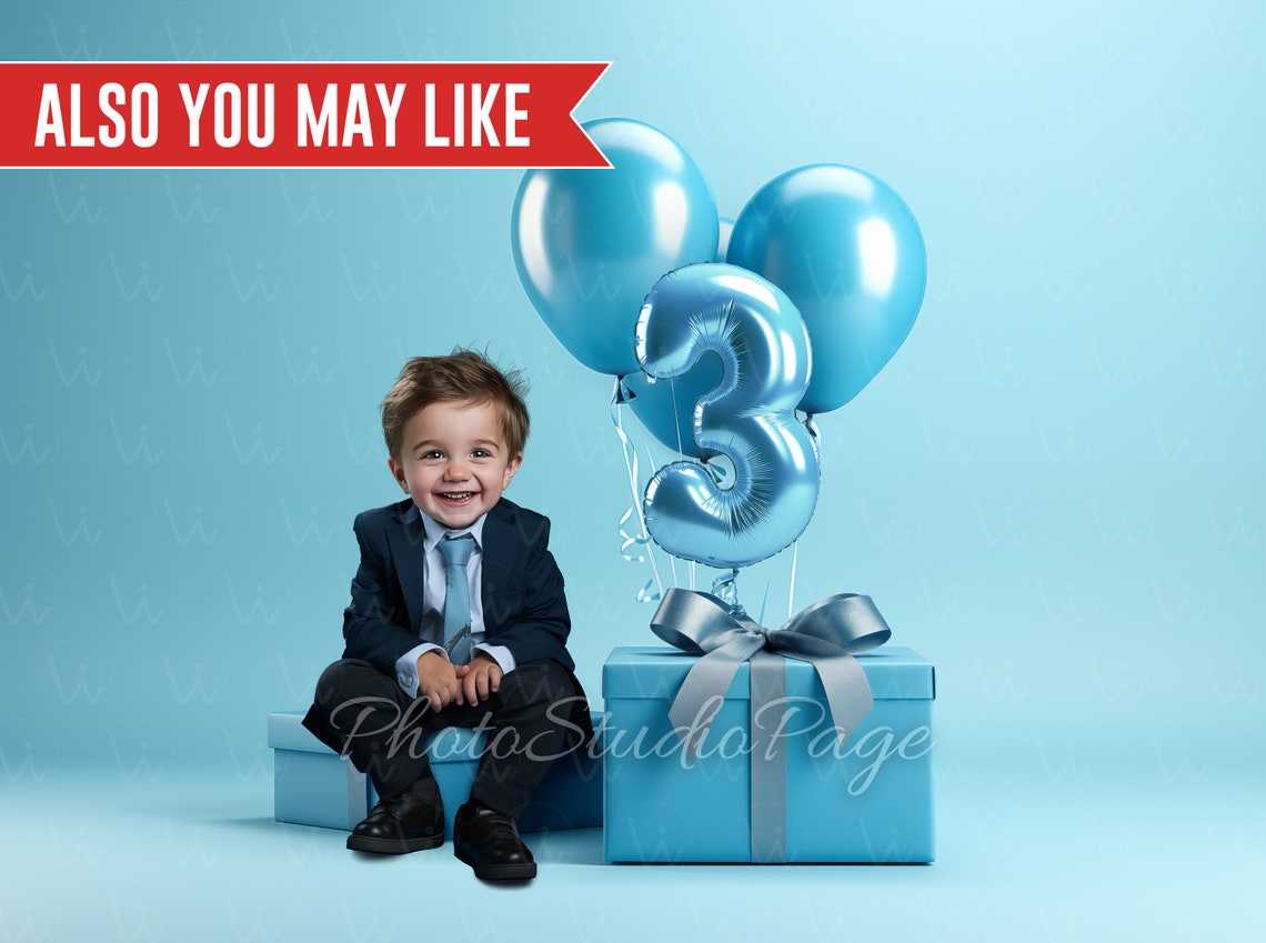 Digital 3rd Third Birthday Three Backdrop, Digital Background for Baby ...