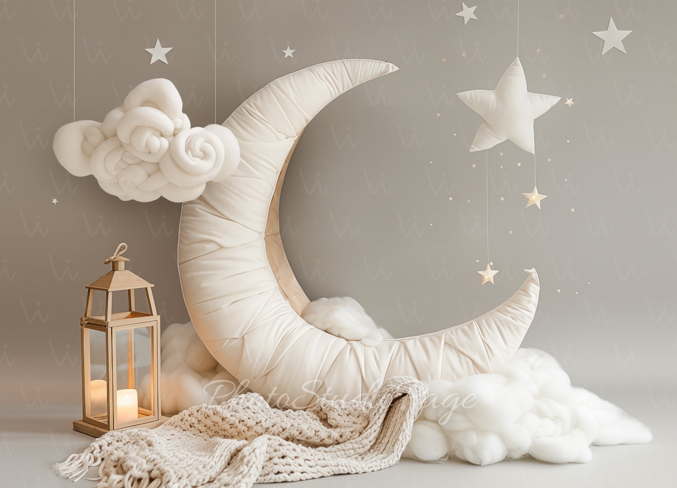 Digital Backdrop Baby Gray Background Photography Moon Backdrop, Boy ...
