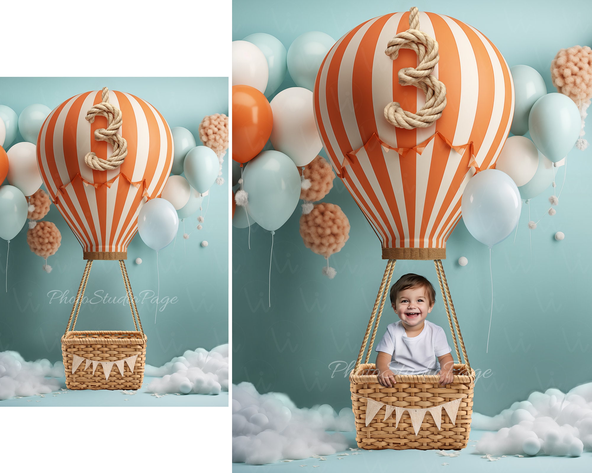 Digital 3 Three Year Third Birthday Backdrop, Baby Boy Digital Birthday ...