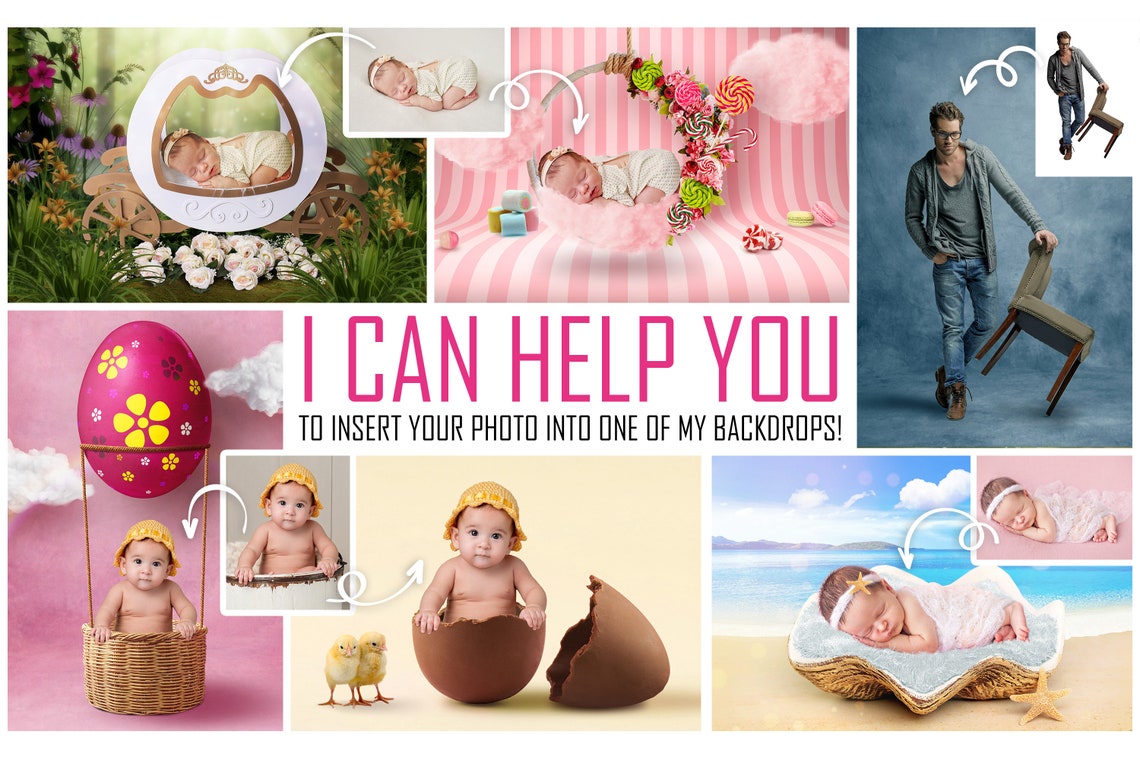 Digital Baby Boy Backdrop Photography Tools Newborn Photo Shoot ...