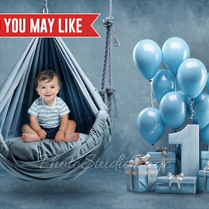 Digital 1st First Birthday One Backdrop Photography for Baby Boy ...