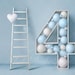 Boy's 4th Birthday Photography Backdrop: Blue Balloons (digital ...