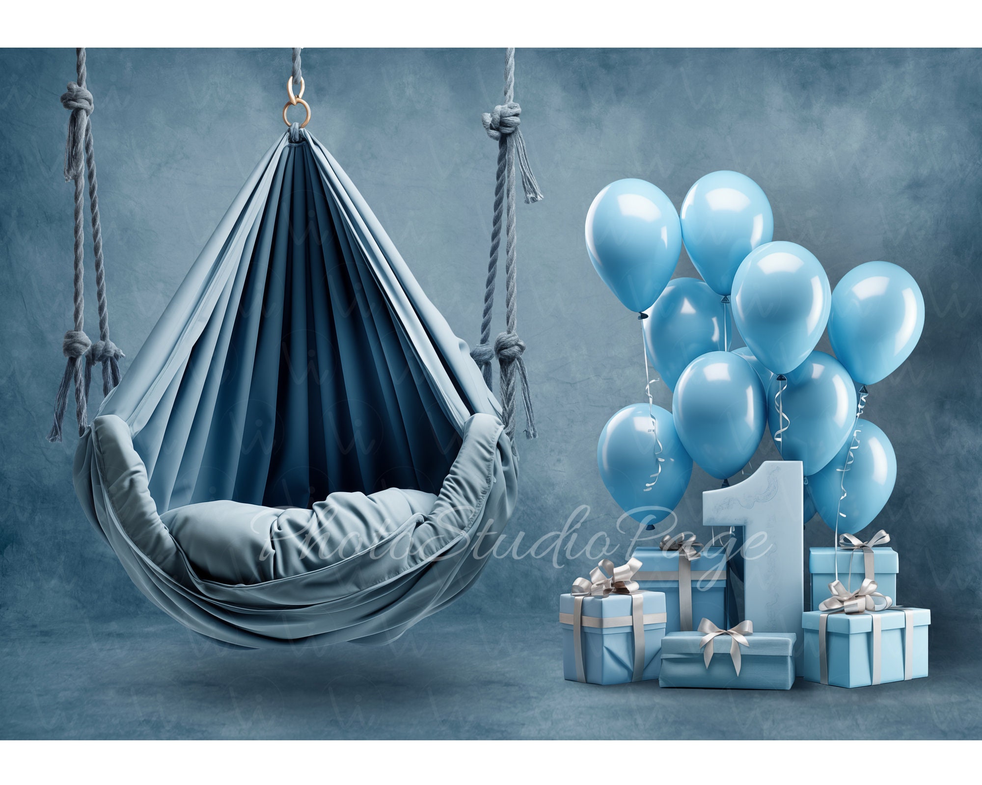 Digital First Birthday Backdrop Background, One Year Birthday ...