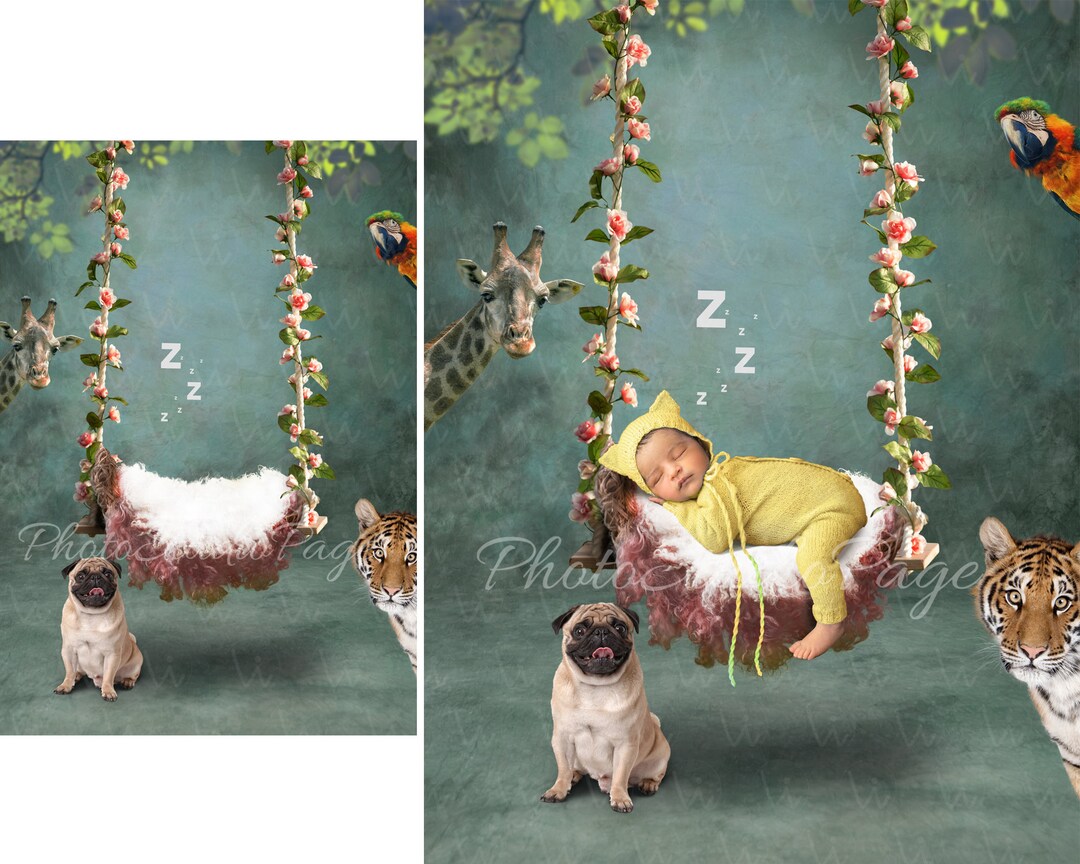 Newborn Digital Backdrop | Photography Background With Animals and ...