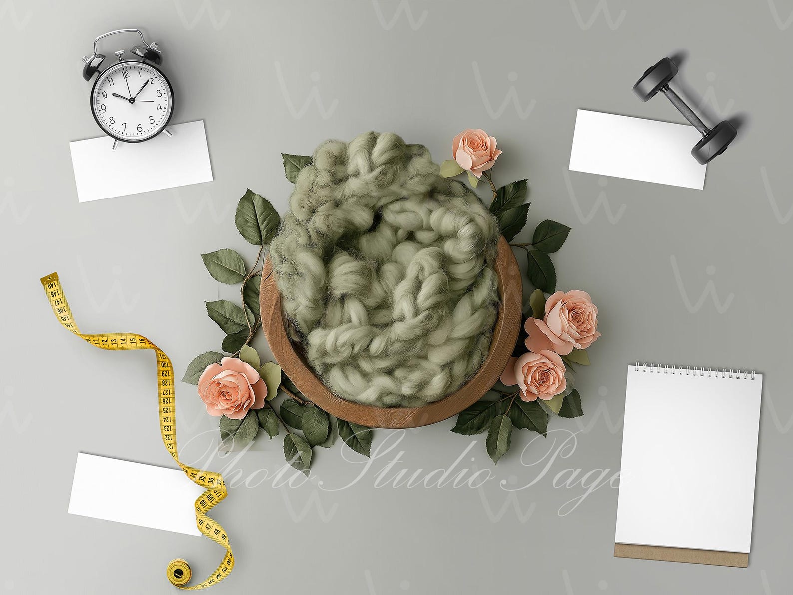 Digital Newborn Announcement Baby Birth Backdrop Photography Background ...
