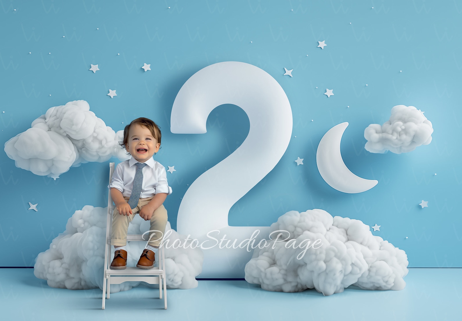 Digital 2nd Second Birthday Two Backdrop Birthday Background for Your ...