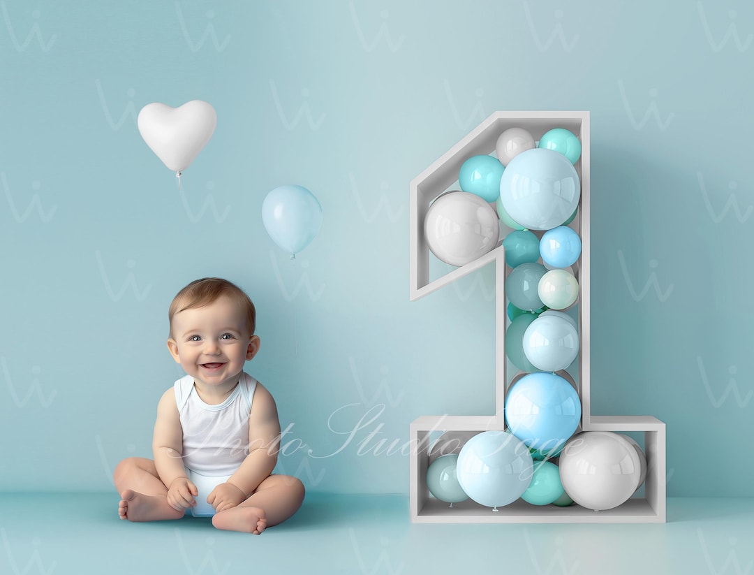 Digital 1st First Birthday One Backdrop Photography for Baby Boy ...