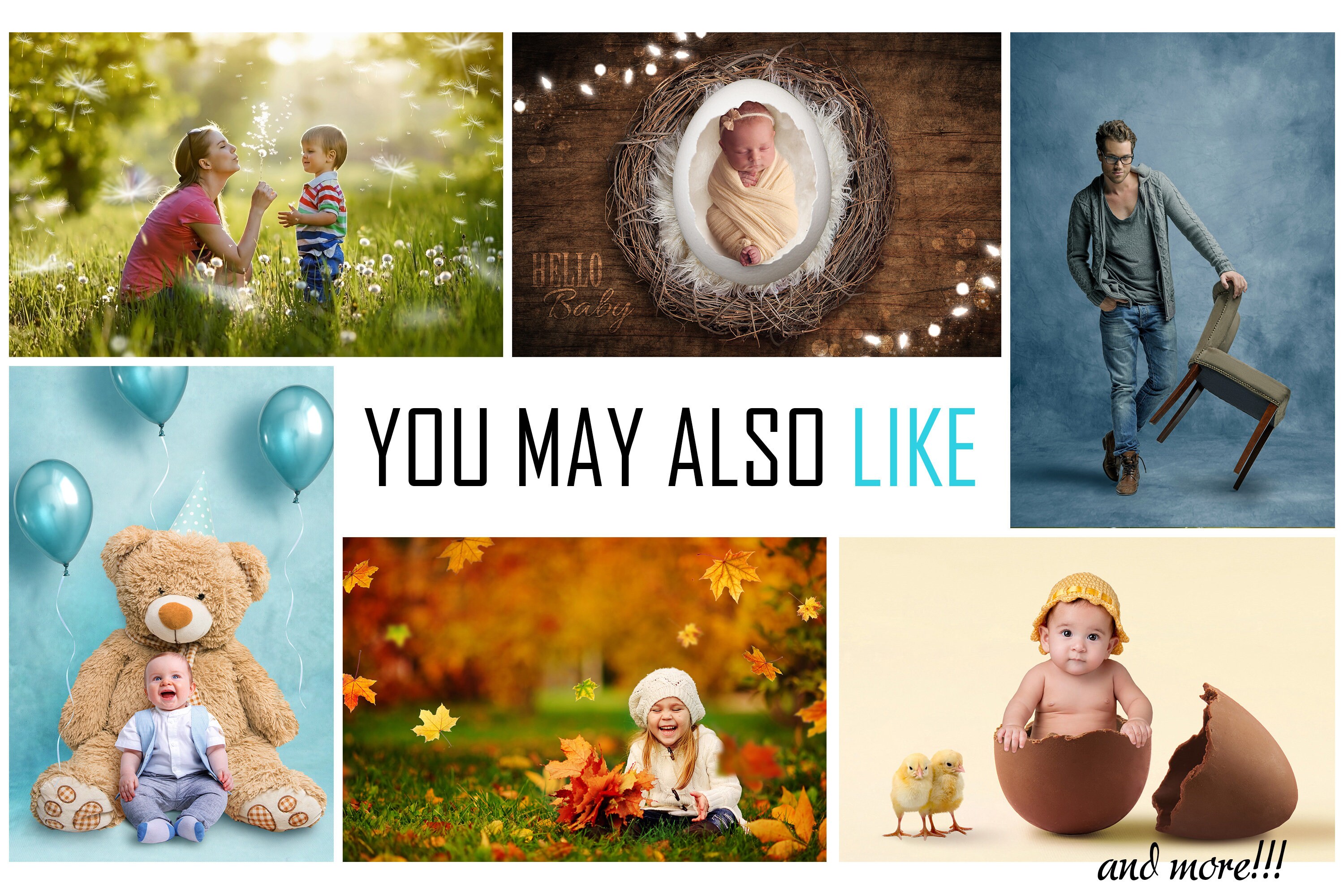 Digital Baby Boy Backdrop Photography Tools Newborn Photo Shoot ...