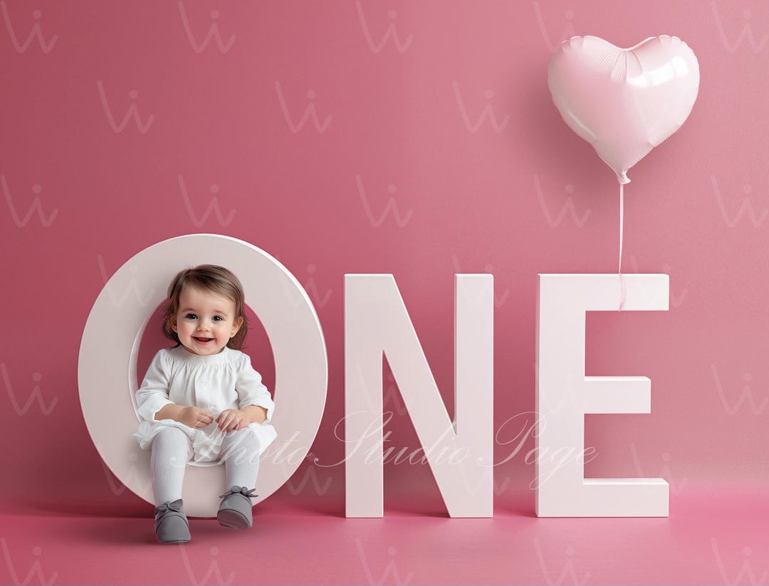 Digital First 1st Birthday Backdrop Background One Year Birthday ...