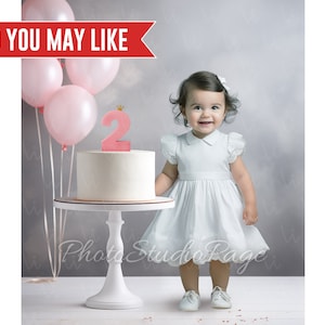 Digital Baby Boy Birthday Backdrop, 2nd Year Second Birthday Two ...