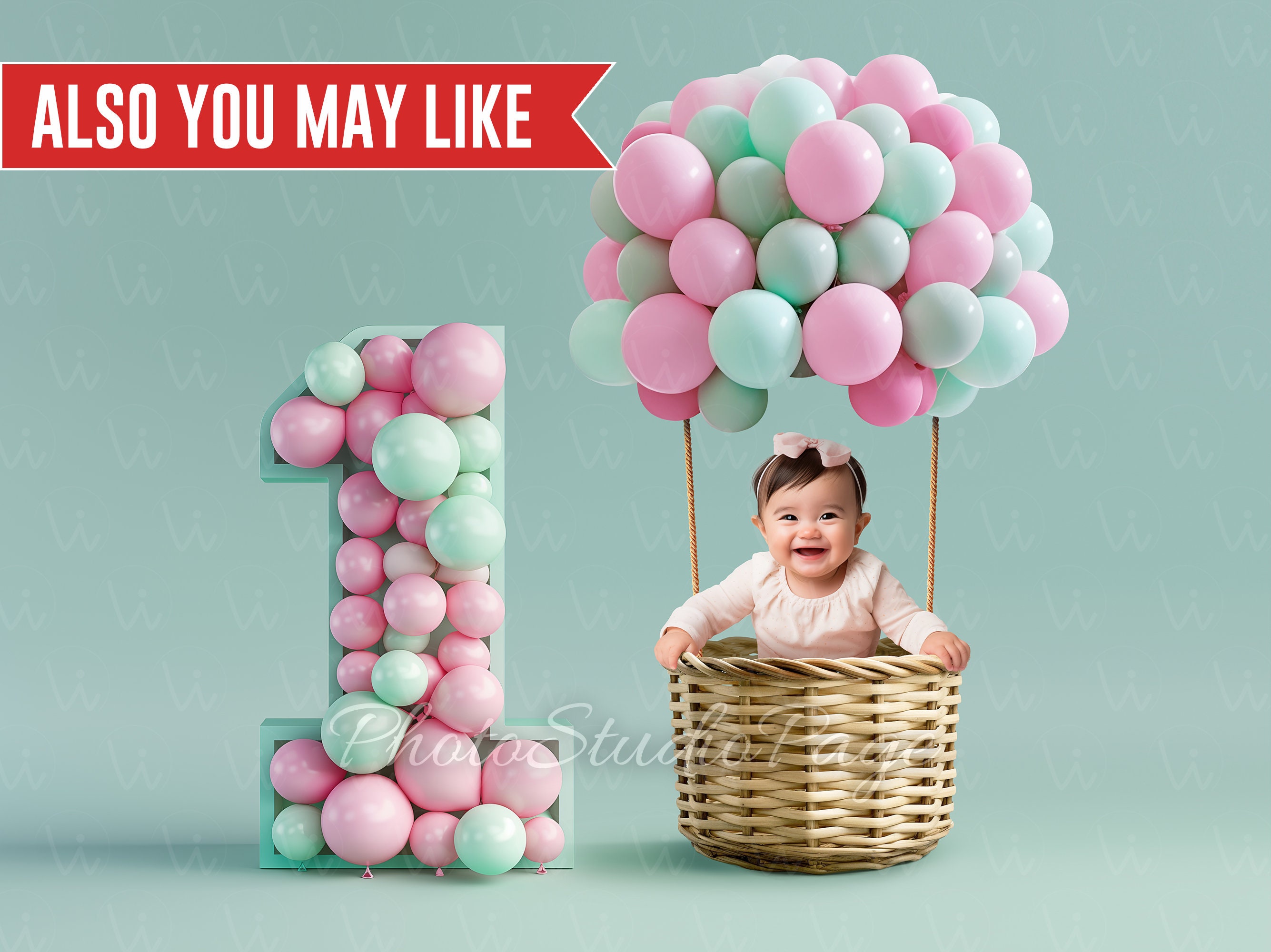 Digital First 1st Birthday Backdrop Background One Year Birthday ...
