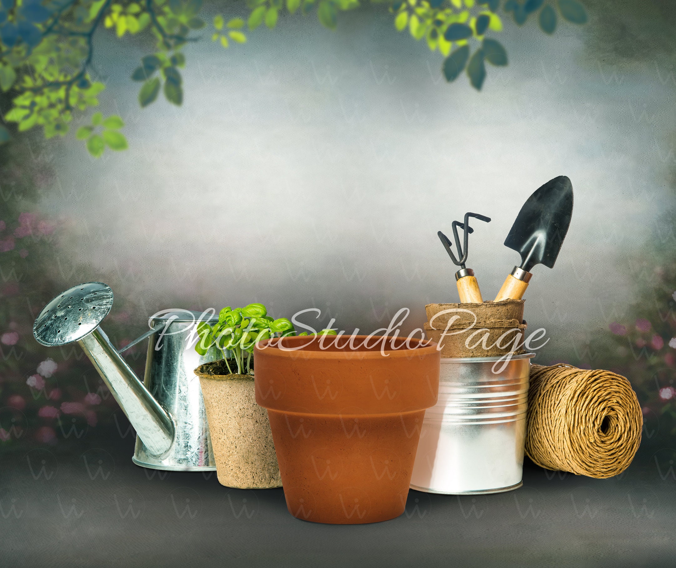 Digital Baby Boy Backdrop, Baby Birthday Background, Gardener, Newborn ...