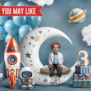Digital Background 1st First Birthday One Backdrop for Baby Boy With ...