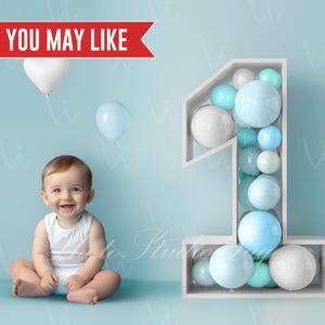 Digital First Birthday Backdrop Background One Year Birthday Background ...