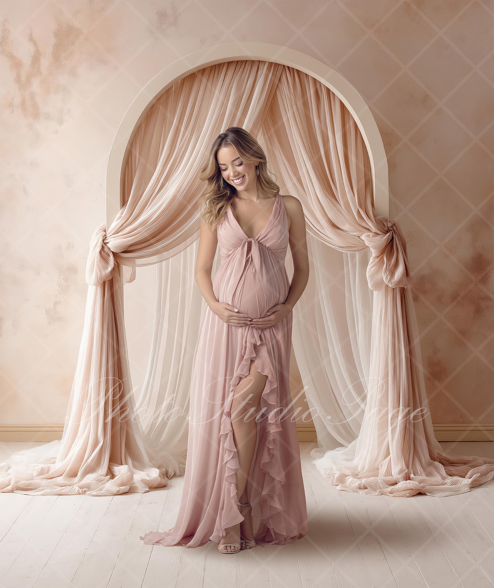 Maternity Digital Arch Backdrop Beige Background Maternity Photography ...