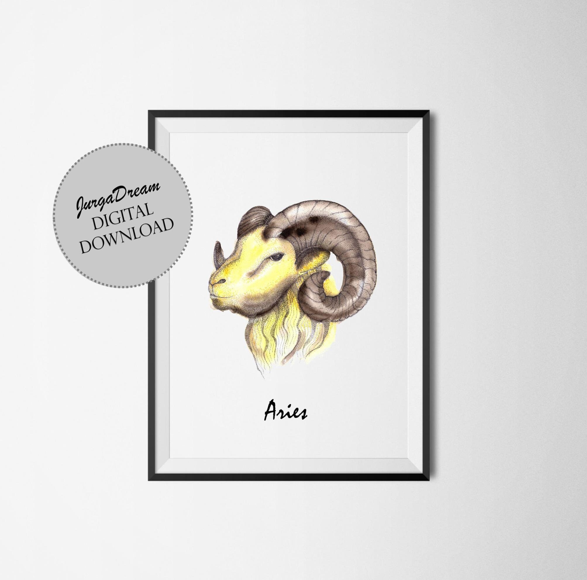 Aries Zodiac Sign Printable Poster. Astrology Gift for Aries. - Etsy