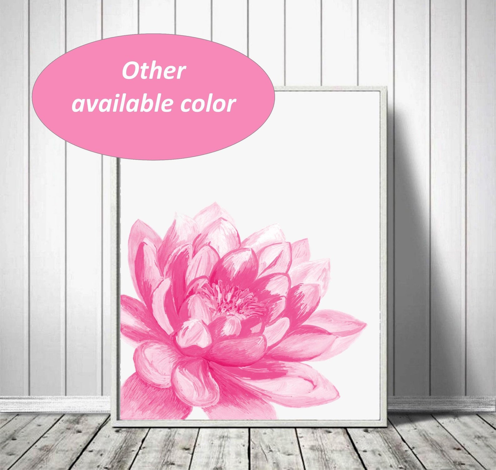 Azure Blue Lotus Flower Art Print for Yoga Studio Wall Decor | Etsy